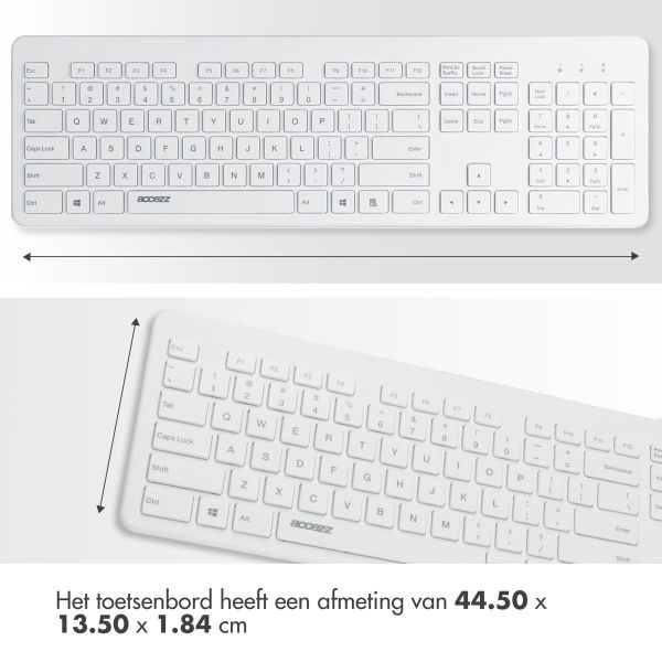 Accezz Premium Desktop QWERTY Bluetooth Keyboard - Wit ...