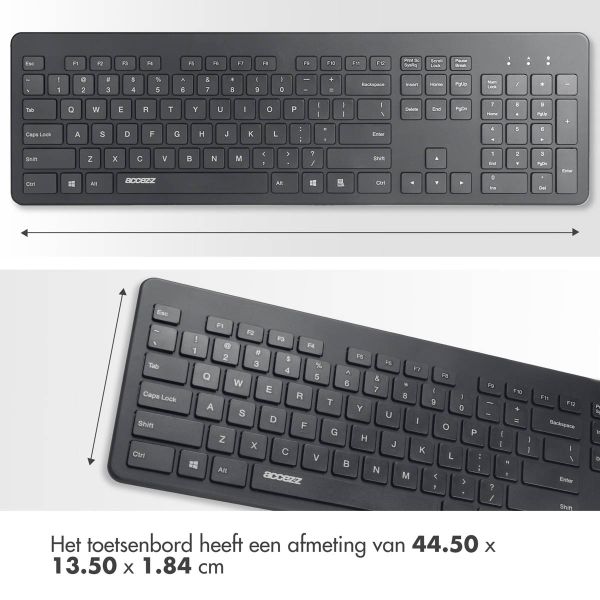 Accezz Premium Desktop QWERTY Bluetooth Keyboard - Zwart ...