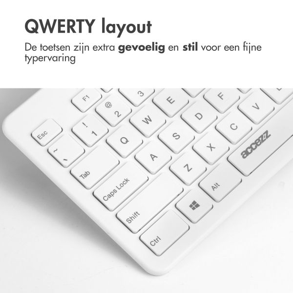 Accezz Premium Desktop QWERTY Bluetooth Keyboard - Wit ...