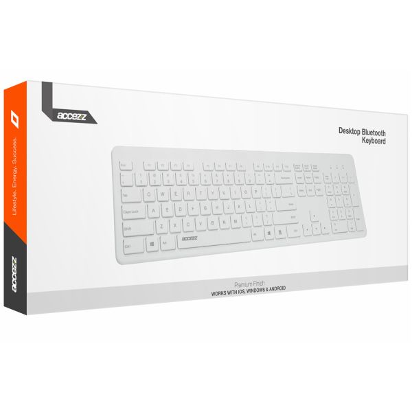 Accezz Premium Desktop QWERTY Bluetooth Keyboard - Wit ...