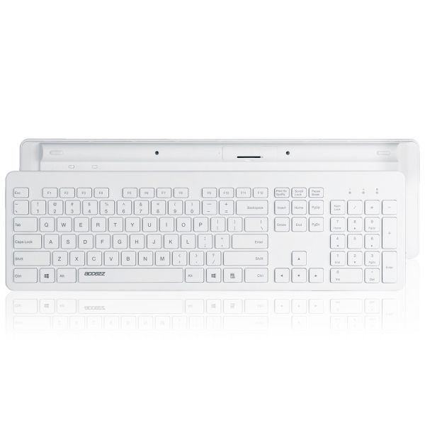 Accezz Premium Desktop QWERTY Bluetooth Keyboard - Wit ...