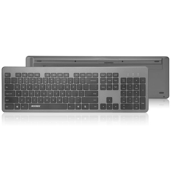 Accezz Premium Desktop QWERTY Bluetooth Keyboard - Grijs ...