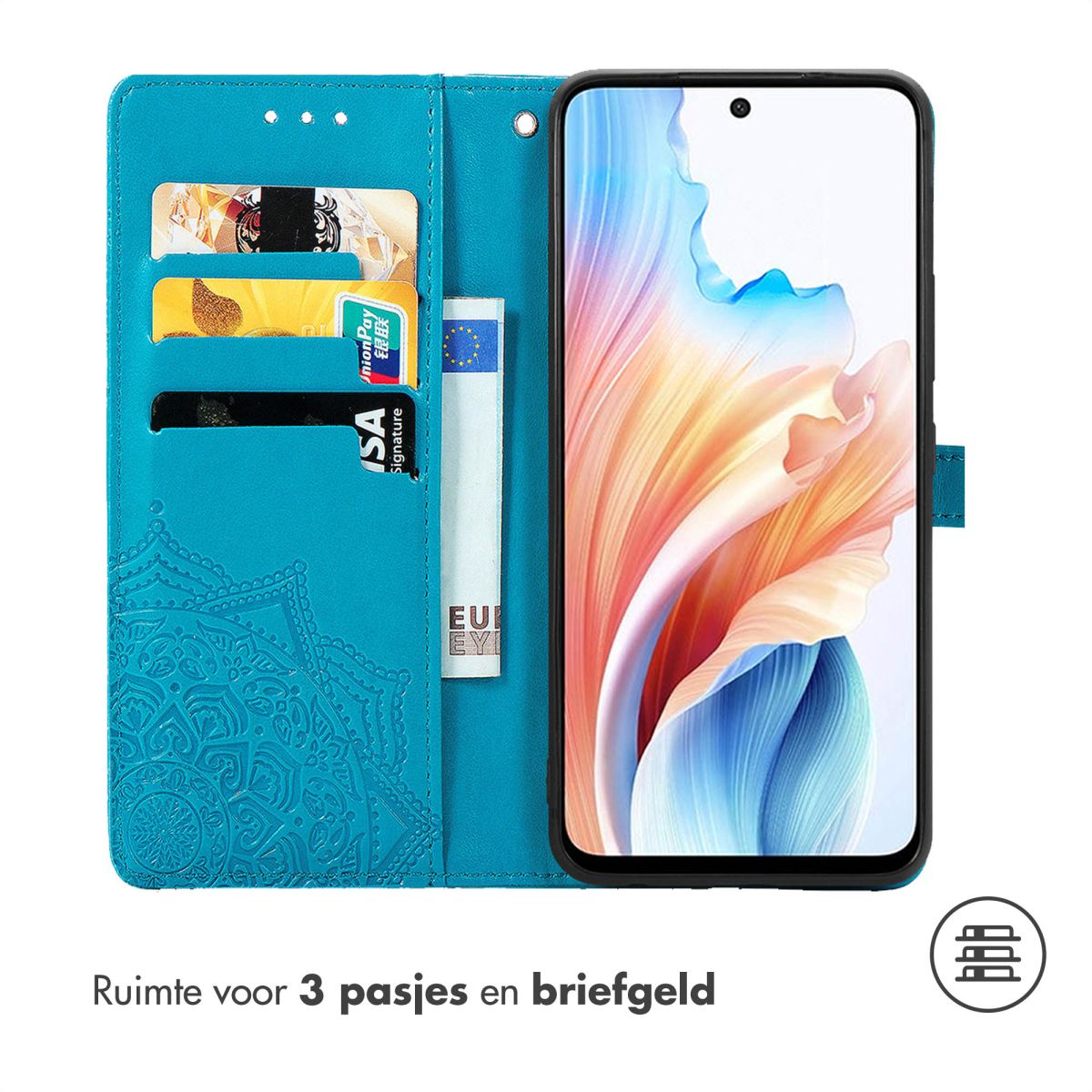 iMoshion Mandala Bookcase voor de Oppo A79 - Turquoise ...